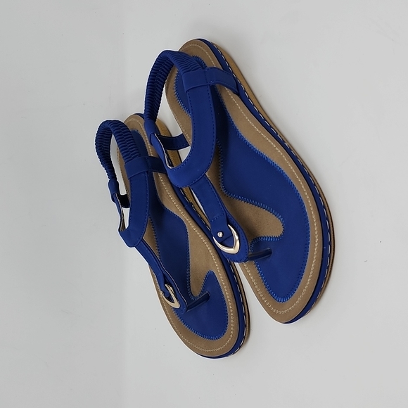 Socofy | Shoes | Socofy Thong Royal Blue Sandals Womens Size 9 | Poshmark